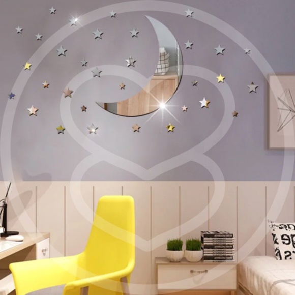 Wall Decor | Moon Stars Reflective Stickers | Poshmark